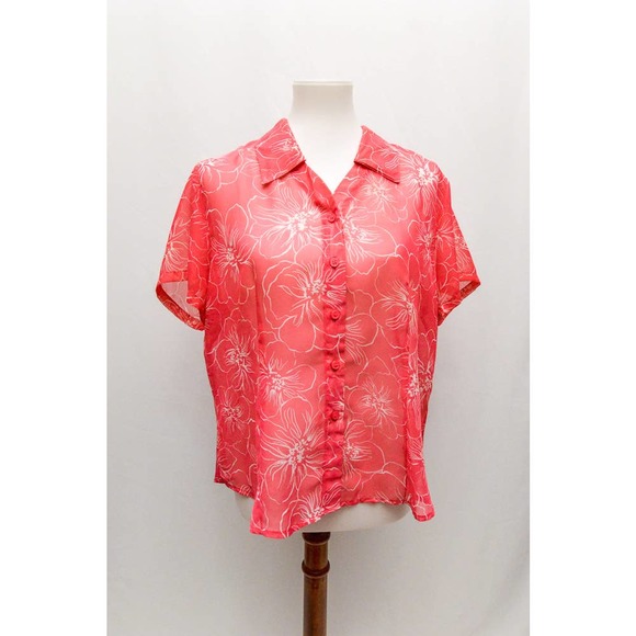 Sarah Bentley | Tops | Vintage Sarah Bentley Womens Blouse Pink Sheer ...